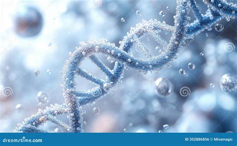 Dynamic Dna Molecule Visualization With Blue Particles And Structures