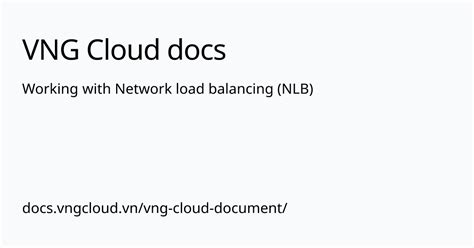 Working With Network Load Balancing Nlb Vng Cloud Docs