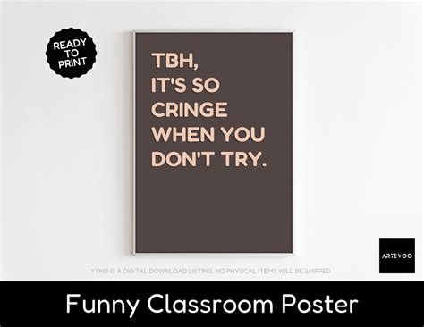 Its So Cringe Funny Classroom Poster Printable Wall Art Sign English