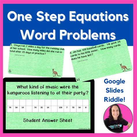 One Step Equations Word Problems Digital And Printable Activity One