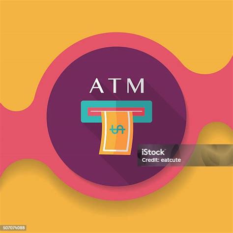 Atm 평편 아이콘크기 긴 Shadow 고객에 대한 스톡 벡터 아트 및 기타 이미지 고객 구매 그래픽 사용자 인터페이스