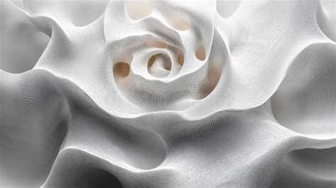 Abstract Expression Of White Sculptural Fabric Waves And Fluid Dynamics Stock Illustration