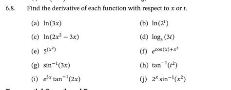 Solved 6 8 Find The Derivative Of Each Function With Chegg Com