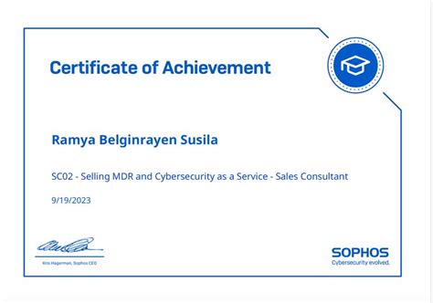 Ramya Rayen On Linkedin Successfully Completed Sophos Mdr Certification
