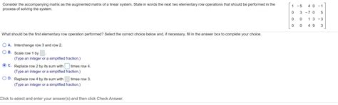Solved Consider The Accompanying Matrix As The Augmented Chegg