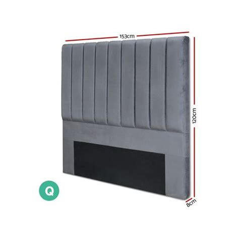 Artiss Bed Head Headboard Queen Velvet Vela Grey Bunnings Australia