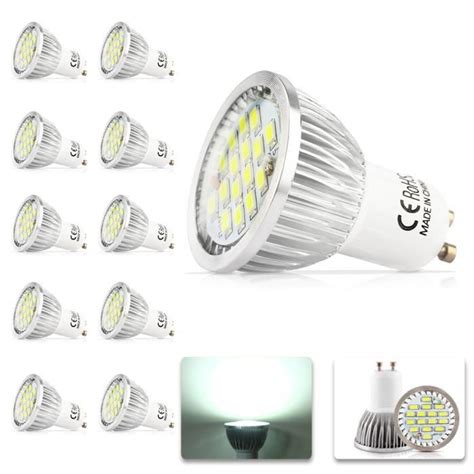 10X GU10 Ampoules LED 6W Spot LED Bulb 5630 SMD LED Lampe GU10 Lampe
