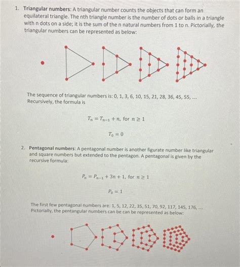 Solved 1 Triangular Numbers A Triangular Number Counts The