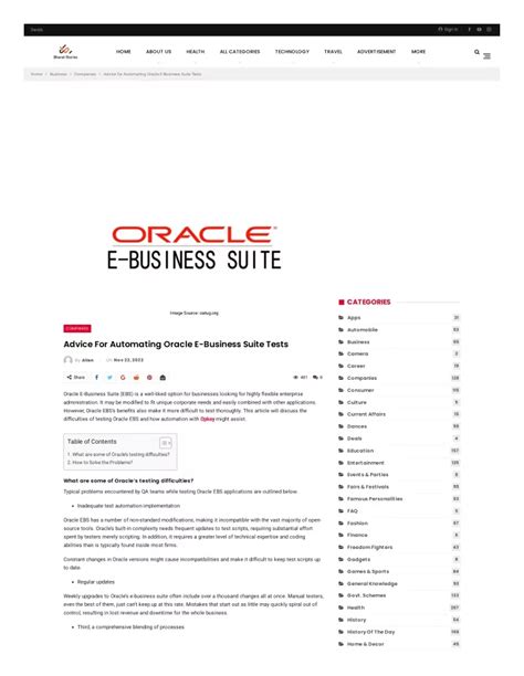 Ppt Advice For Automating Oracle E Business Suite Tests Powerpoint