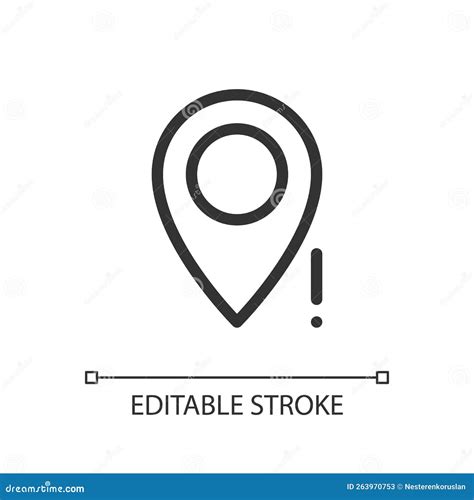 Wrong Pin Location Pixel Perfect Linear Ui Icon Stock Vector