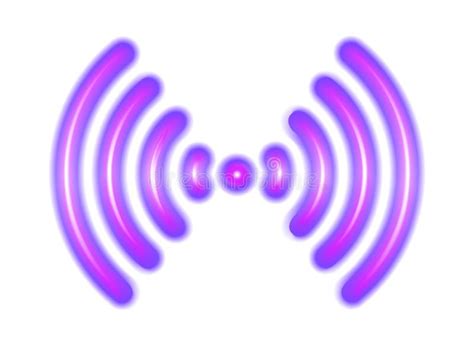 Glowing Blue Violet Light Wifi Wireless And Radar Wave Sensor Wireless Network With Neon Wave