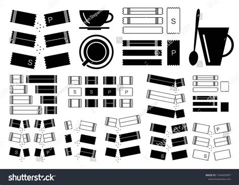 Sugar Sachet Icon Container Icons Salt Stock Vector Royalty Free