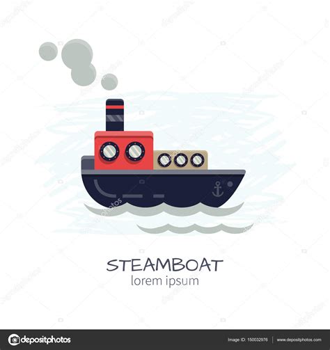 Vector Illustration Of Steamboat Stock Illustration By ©annareichel