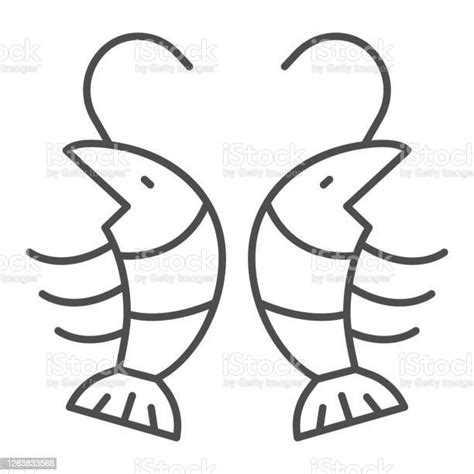 가재 얇은 라인 아이콘 크래프트 맥주 컨셉 흰색 배경에 해산물 기호 가재 또는 랍스터 실루엣 아이콘 모바일 개념 및 웹 디자인을위한 개요 스타일 벡터 그래픽 갈고리 발톱에