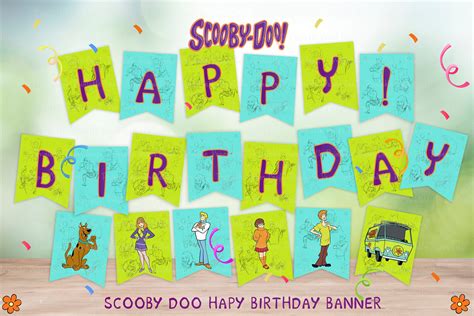 Scooby Doo Happy Birthday Banner Printable Birthday Party Etsy