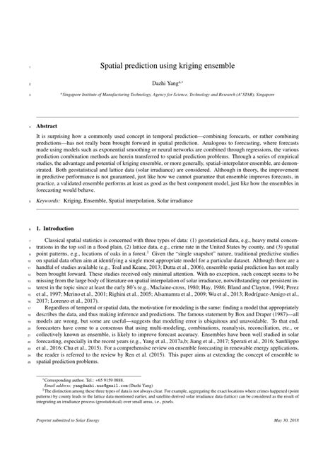 Pdf Spatial Prediction Using Kriging Ensemble
