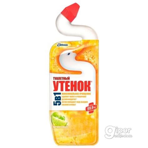 Туалетный Утенок гель для унитаза Гигиена и Белизна Цитрусовый 5 в 1, 0 ...