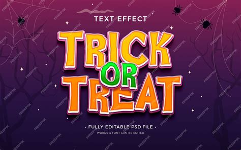 Premium Psd Trick Or Treat Text Effect