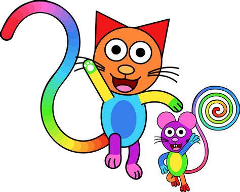 Rainbow Cat And Rainbow Mouse By Jackthebluecat2006 On Deviantart