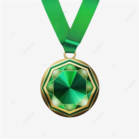 Green Gradient Achievement Empty Medal Medal Badge Green Png