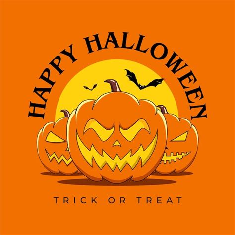 Gruseliges halloween poster banner mit orangefarbener kürbisfledermaus