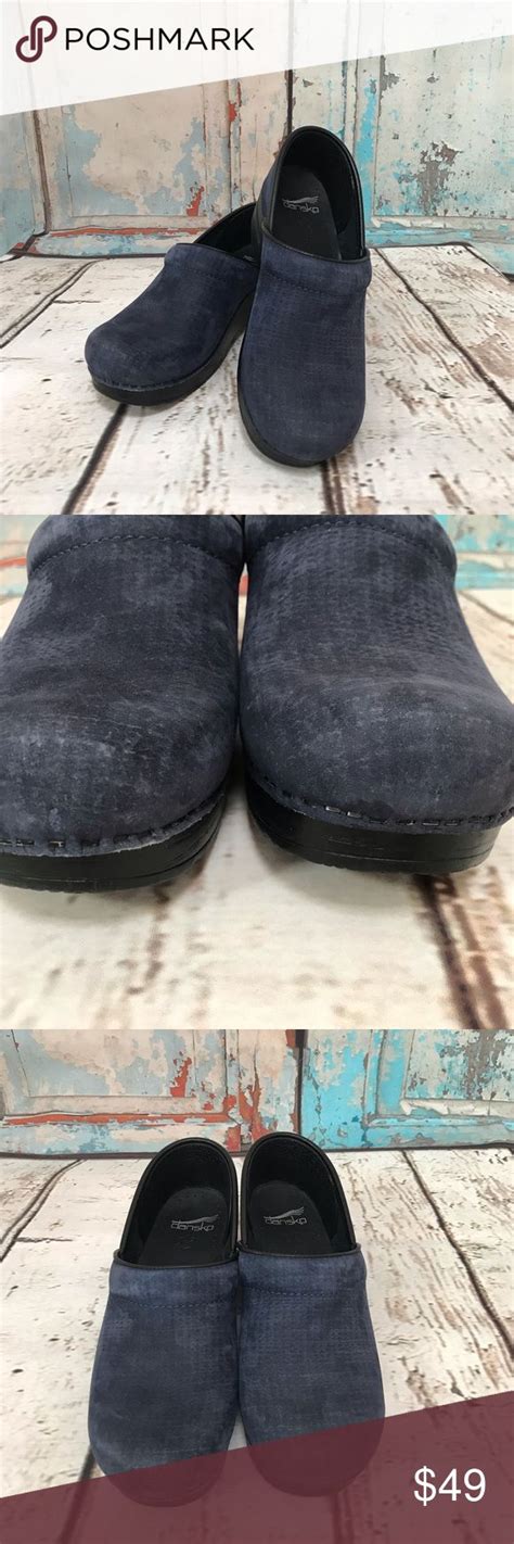 Dansko Blue Suede Clogs Classic Professional Shoes