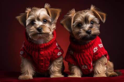 Premium Ai Image Two Dogs Wearing Sweaters That Saychristmason Them