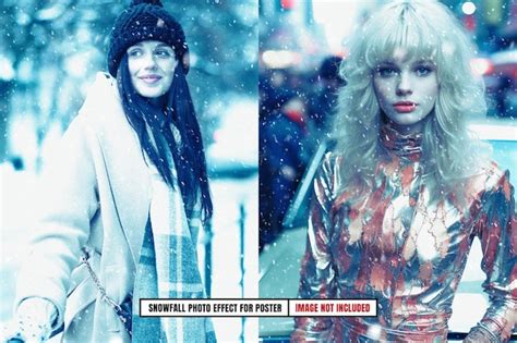 Premium Psd Snowfall Photo Effect For Poster