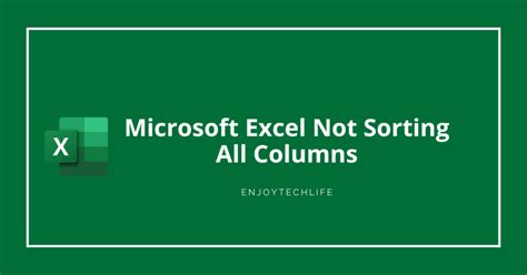 Learn Why Your Microsoft Excel Not Sorting All Columns Duly Enjoytechlife