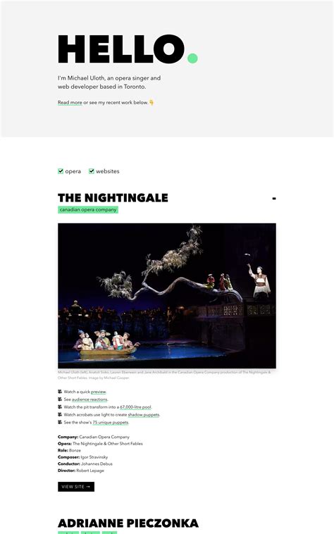 michael uloth one page website award