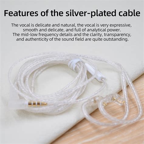Kz สายเคเบิลอัพเกรดหูฟัง ชุบเงิน 2pin 0 75 มม ความบริสุทธิ์สูง Zex Pro