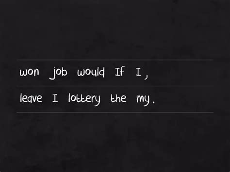 Second Conditional Quizz Reordenar