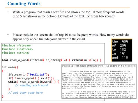 Solved Counting Words Frequent Words Write A Program That