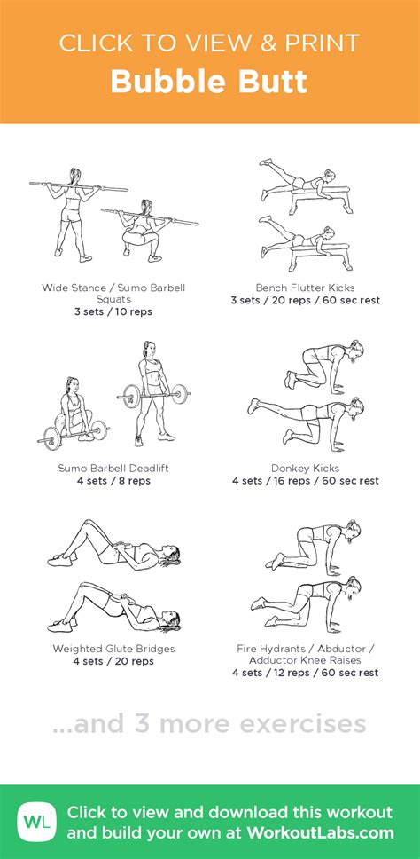 Bubble Butt Click To View And Print This Illustrated Exercise Plan
