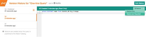 query version history — alation user guide