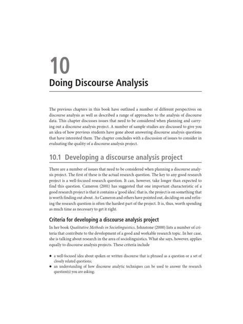 Discourse Analysis Paltridge Chapter 10 Pdf Pdf Data Analysis