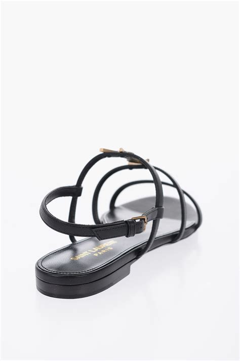 Saint Laurent Leather Sandals With Statement Logo Women Glamood Outlet