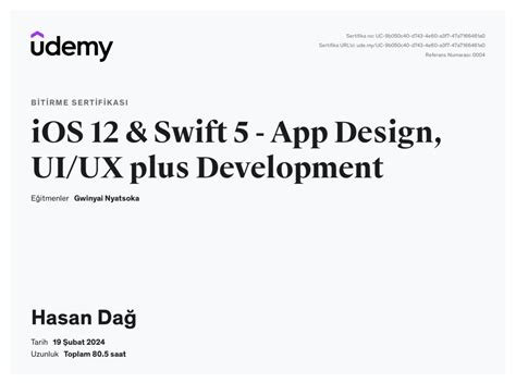 Hasan Dağ On Linkedin Udemy Course Completion Certificate