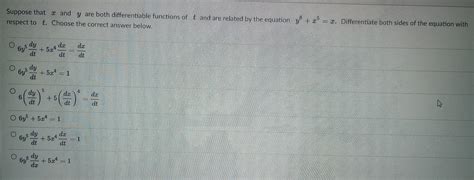 solved suppose that x and y are both differentiable