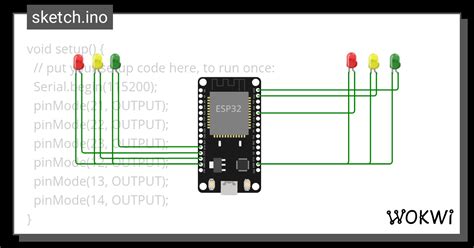 Traffic Light Wokwi Esp32 Stm32 Arduino Simulator