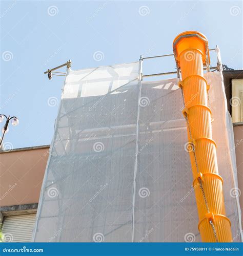 Modular Slide For Debris And Scaffolding Stock Image Image Of Slide Scaffolding