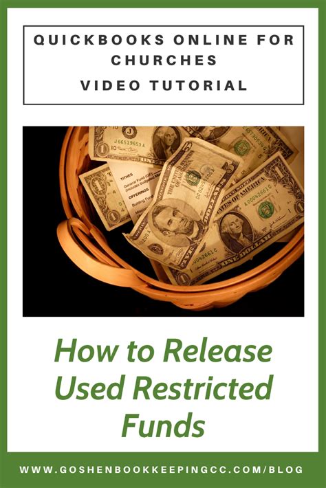 How To Release Used Restricted Funds For Your Ministry In Quickbooks Online