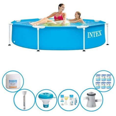 Intex Piscine Metal Frame 244x51 Cm Ensemble De Piscine Bleu