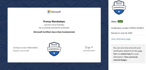 Pranay Mandadapu On Linkedin Azure Datafundamentals Dp900 Lifelonglearning Kohler