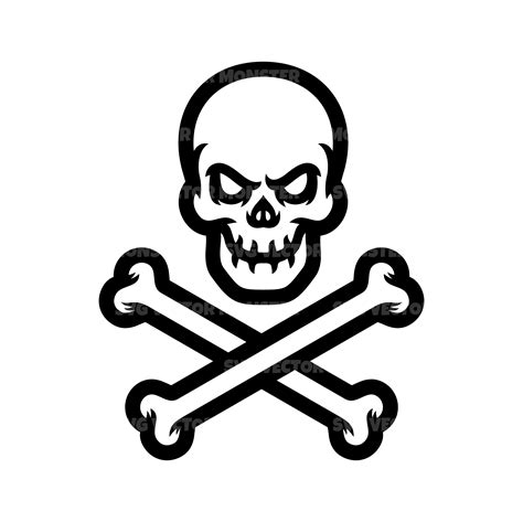 Skull Crossbones Svg Vector Cut File For Cricut Silhouette Etsy