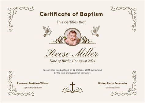 Page 2 Free Custom Printable Baptismal Certificate Templates Canva