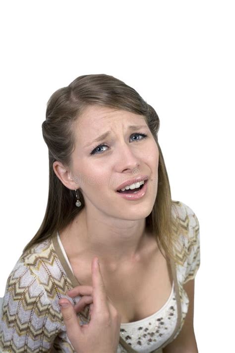 Girl Against Plain Background Stock Image Image Of Female White