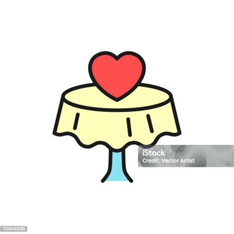 저녁 식사 날짜 아이콘입니다 레스토랑 저녁 식사 테이블 결혼식 이나 발렌타인 컨셉 디자인에 대 한 사랑 그림 간단한 깨끗 한