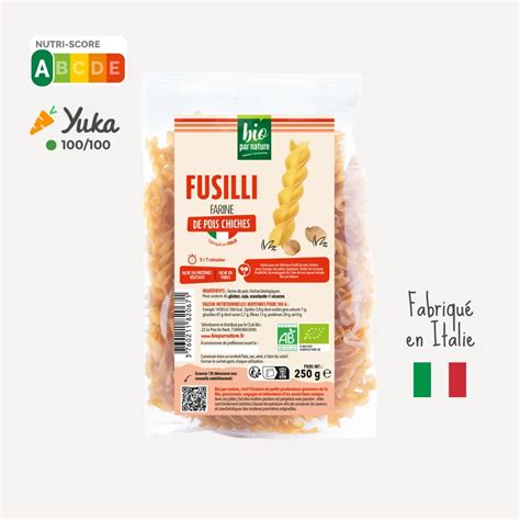 Fusilli Pois Chiches 250 G Bio Par Nature