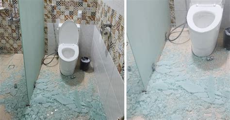 무인텔 화장실 강화유리문 살짝 밀었을 뿐인데 ‘와장창…주인은 감감무소식